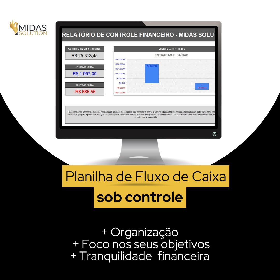 Planilha de Fluxo de Caixa Sob Controle - MIDAS SOLUTION | Hotmart