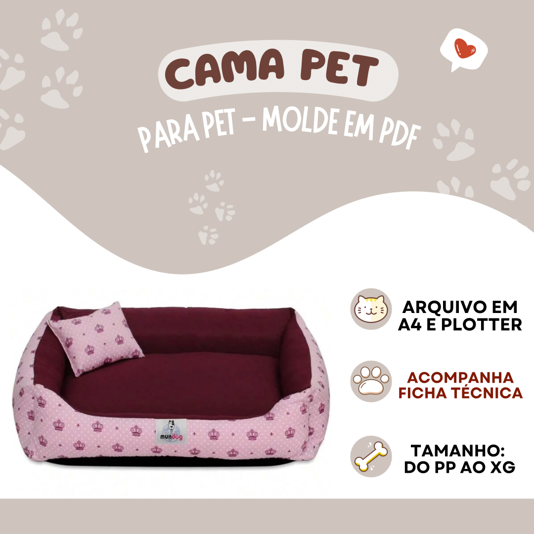 Cama para Pet - Molde em PDF - asmoldes em PDF | Hotmart
