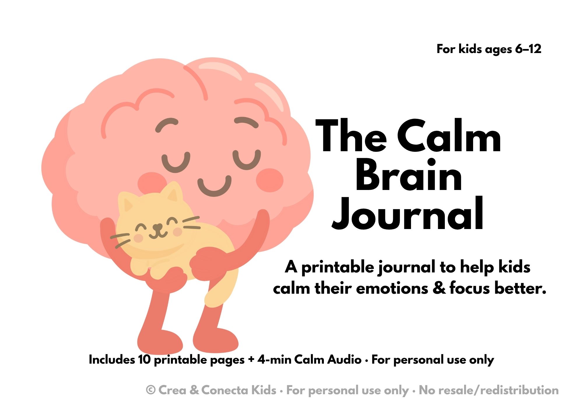 The Calm Brain Journal – Printable Emotional Regulation Workbook fo...