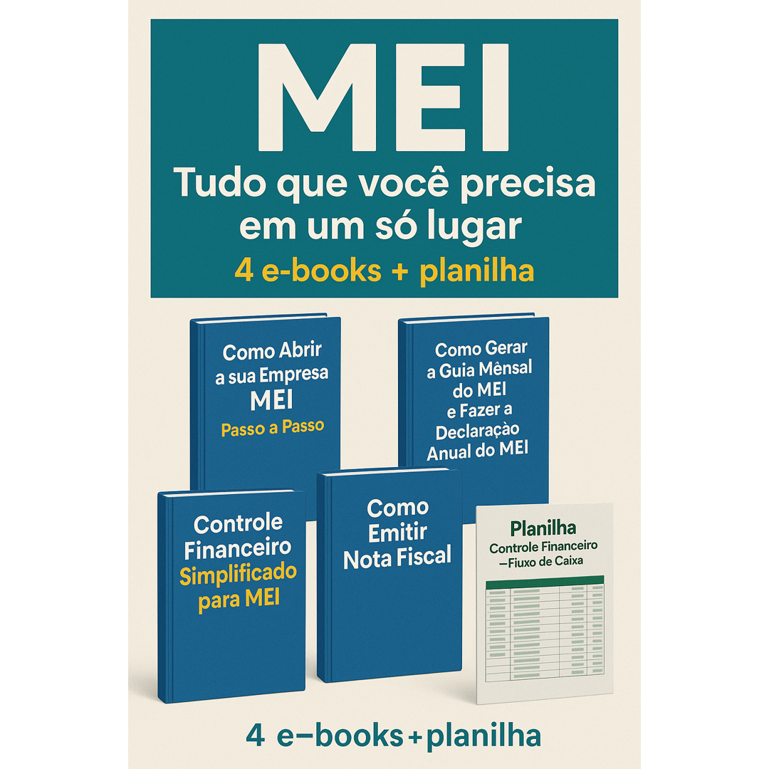 MEI – Tudo que você precisa em um só lugar - 4 ebooks+planilha - WA...