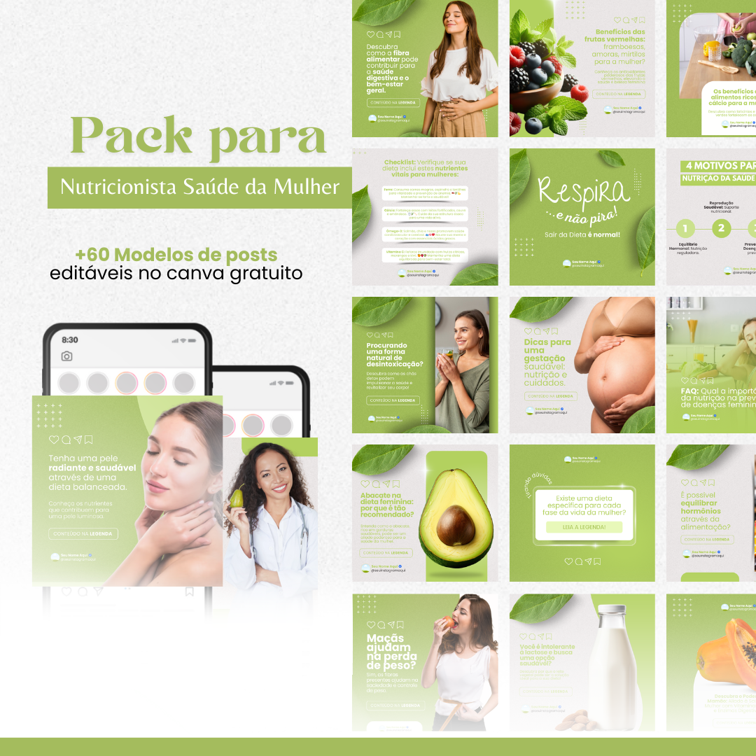 PACK NUTRICIONISTA SAÚDE DA MULHER - Carol Costa | Hotmart