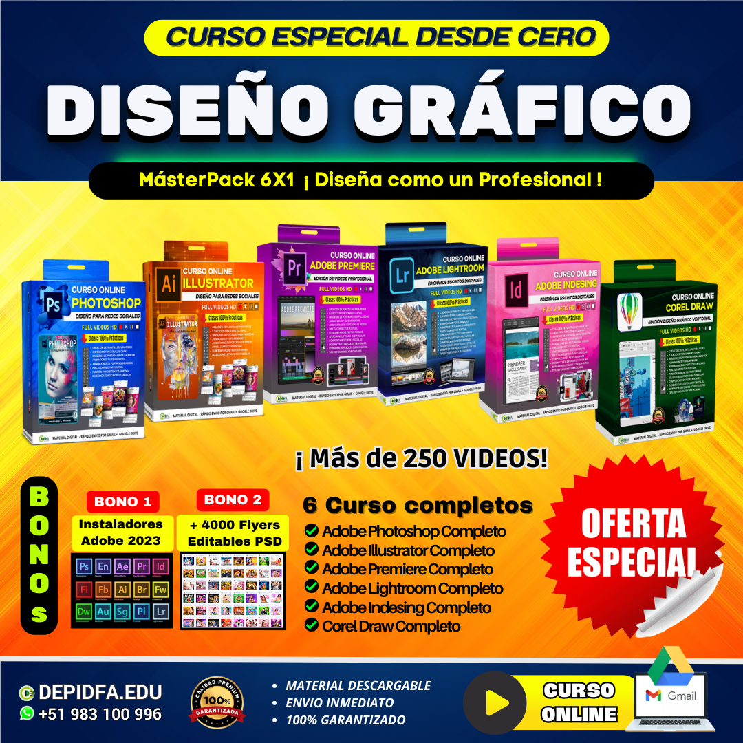 MEGAPACK DISEÑO GRÁFICO 6X1 - Depidfa.edu | Hotmart