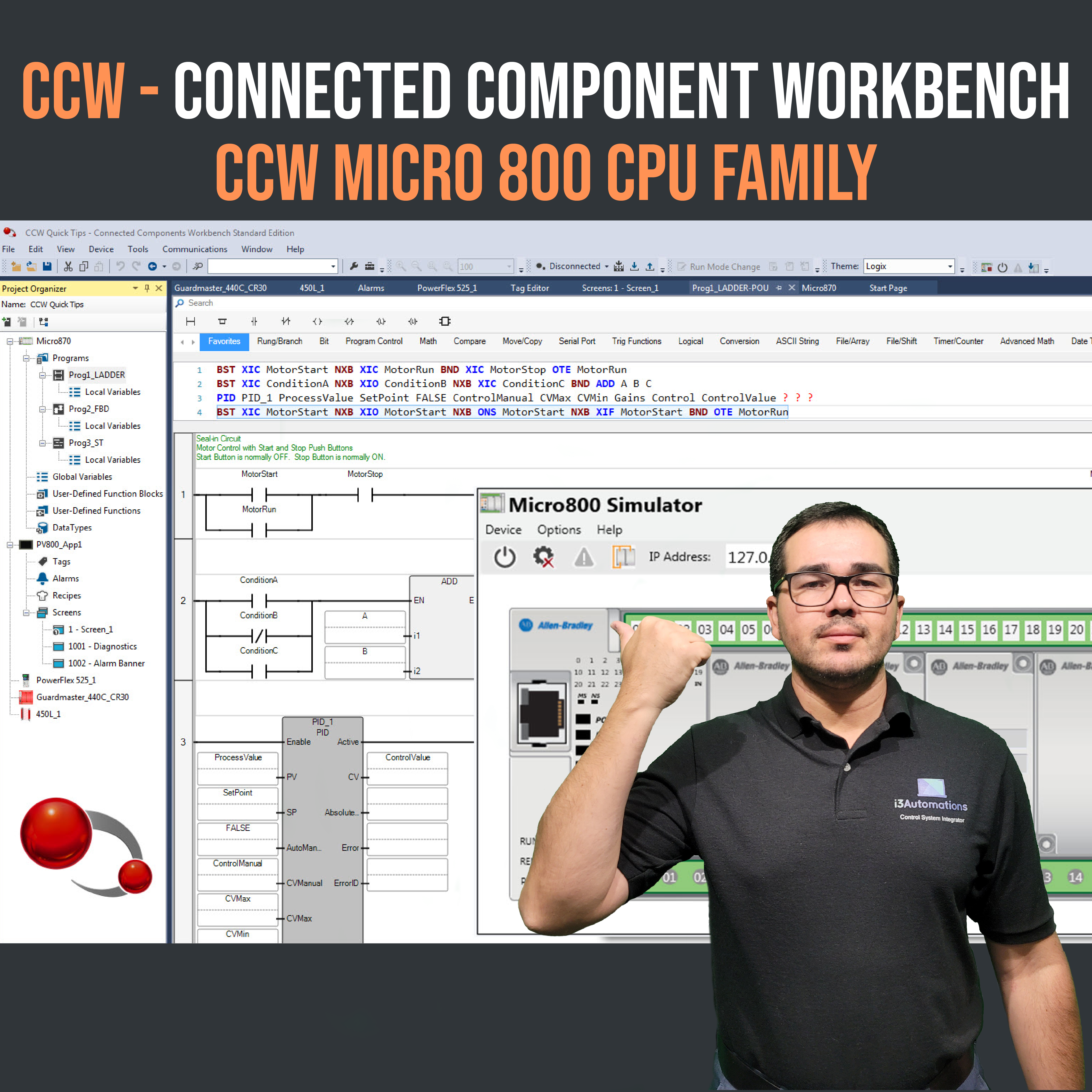 CCW - Connected Component Workbench - Micro 800 Family PLC