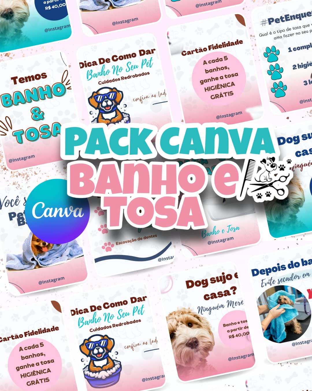 Pack Canva Banho e Tosa 2 - erica maria mendes de andrade | Hotmart