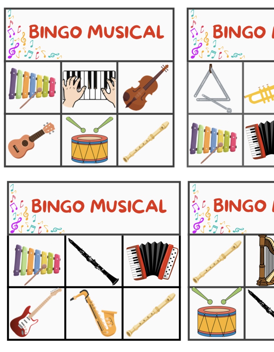 Aprender Brincando - Bingo Musical de Instrumentos - Patrícia de P...