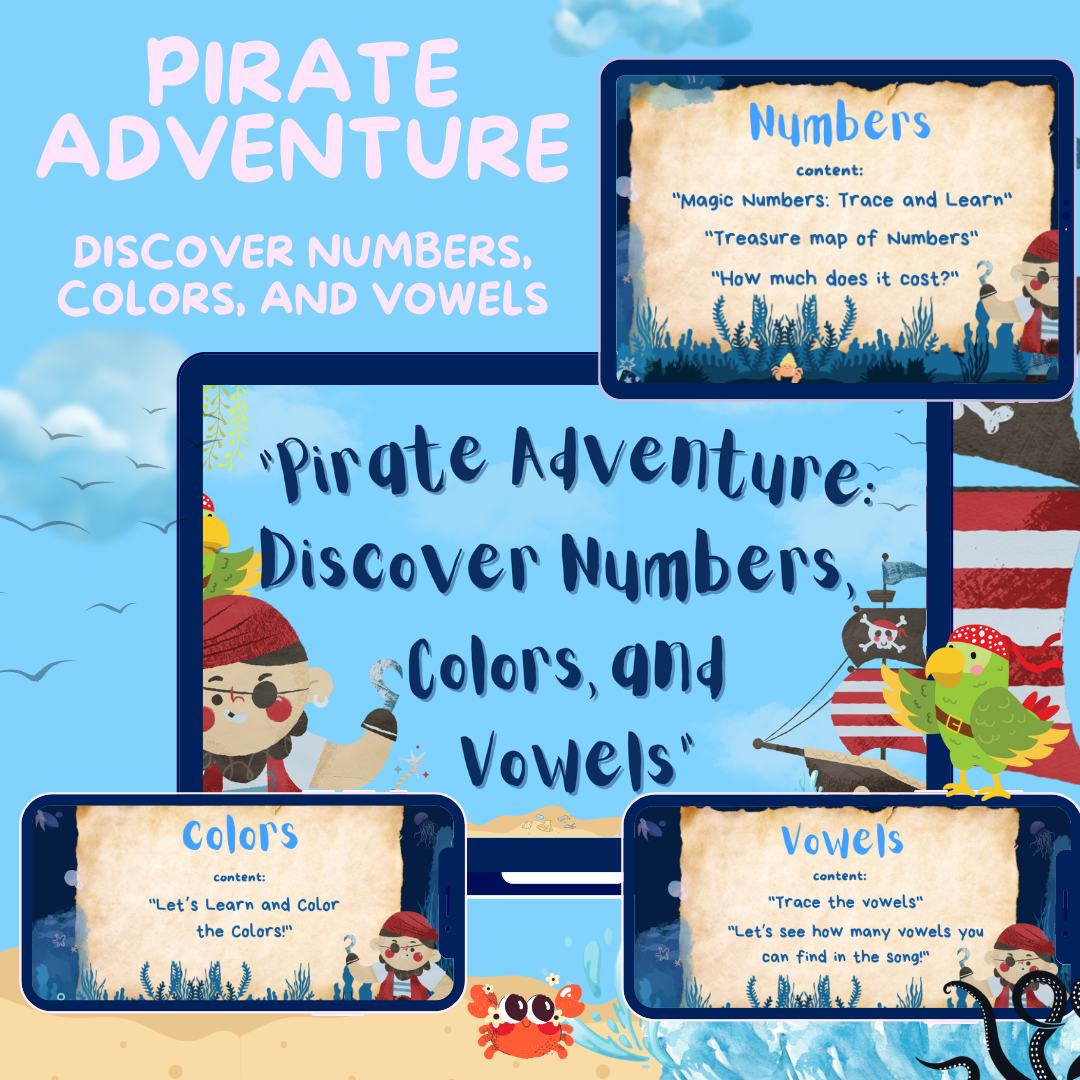 Pirate Adventure: Discover Numbers, Colors, Vowels - Vade Ebook