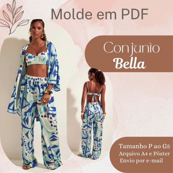 MOLDE EM PDF CONJUNTO 3 PEÇAS BELLA - UNIVERSO DOS MOLDES | Hotmart