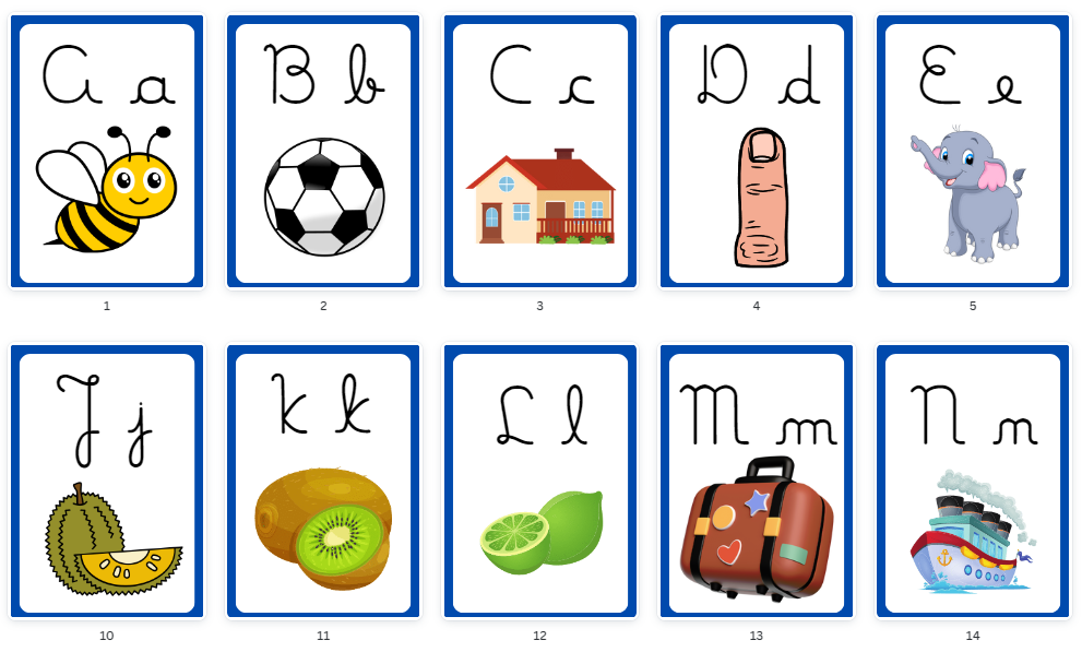 Alfabeto cursivo ilustrado - Caixinha de Ideias | Hotmart