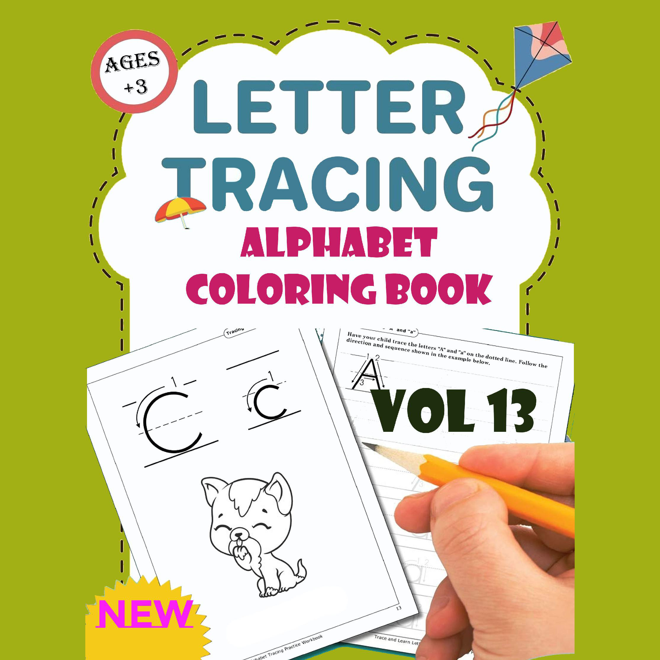 Letter tracing coloring book Vol 13