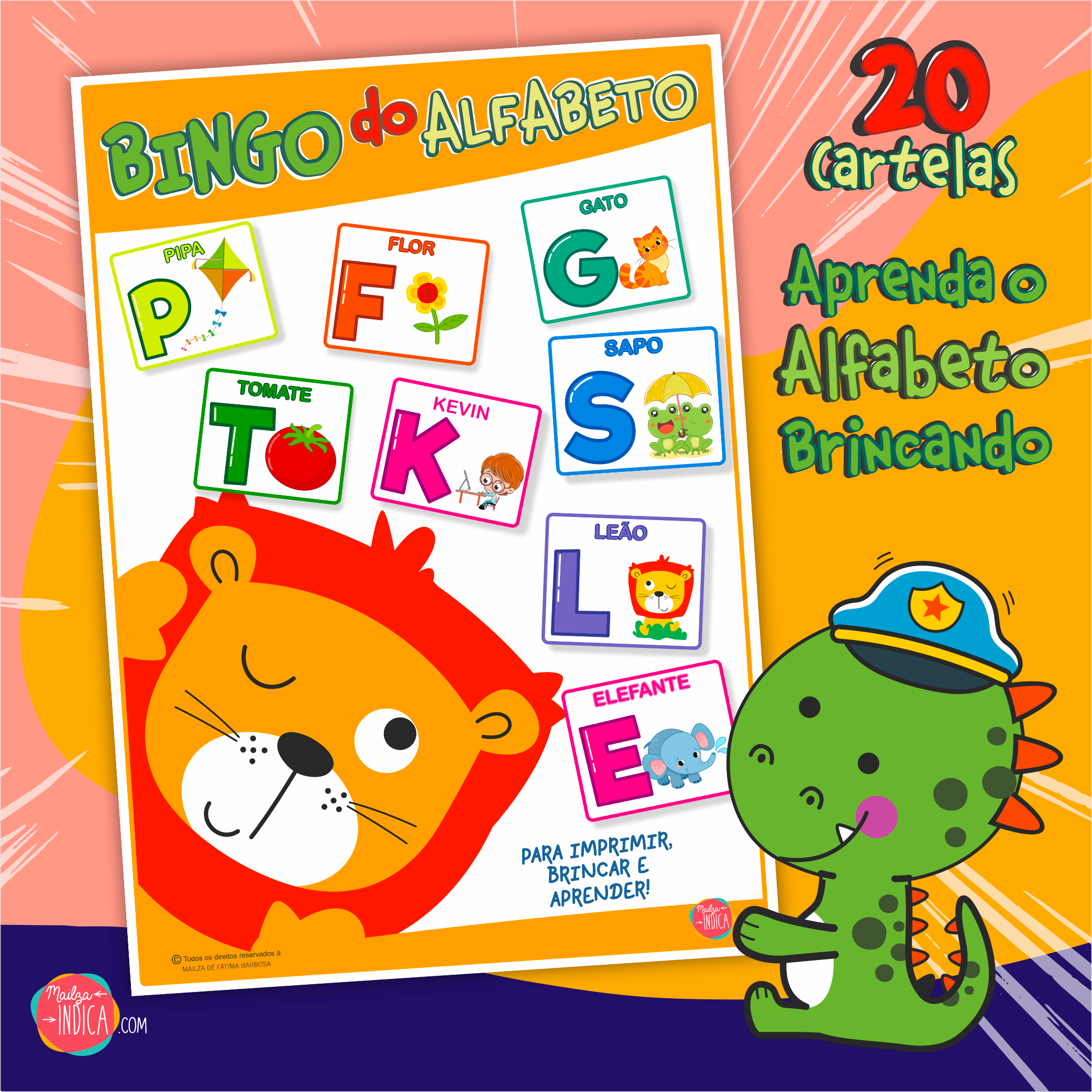 Bingo do Alfabeto (Português) - Mailza Indica | Hotmart