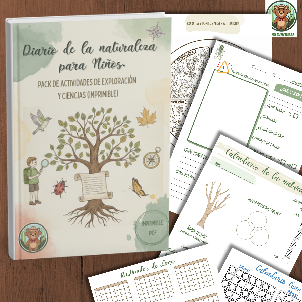Diario de Naturaleza para Niños: Pack de Actividades de Exploración...