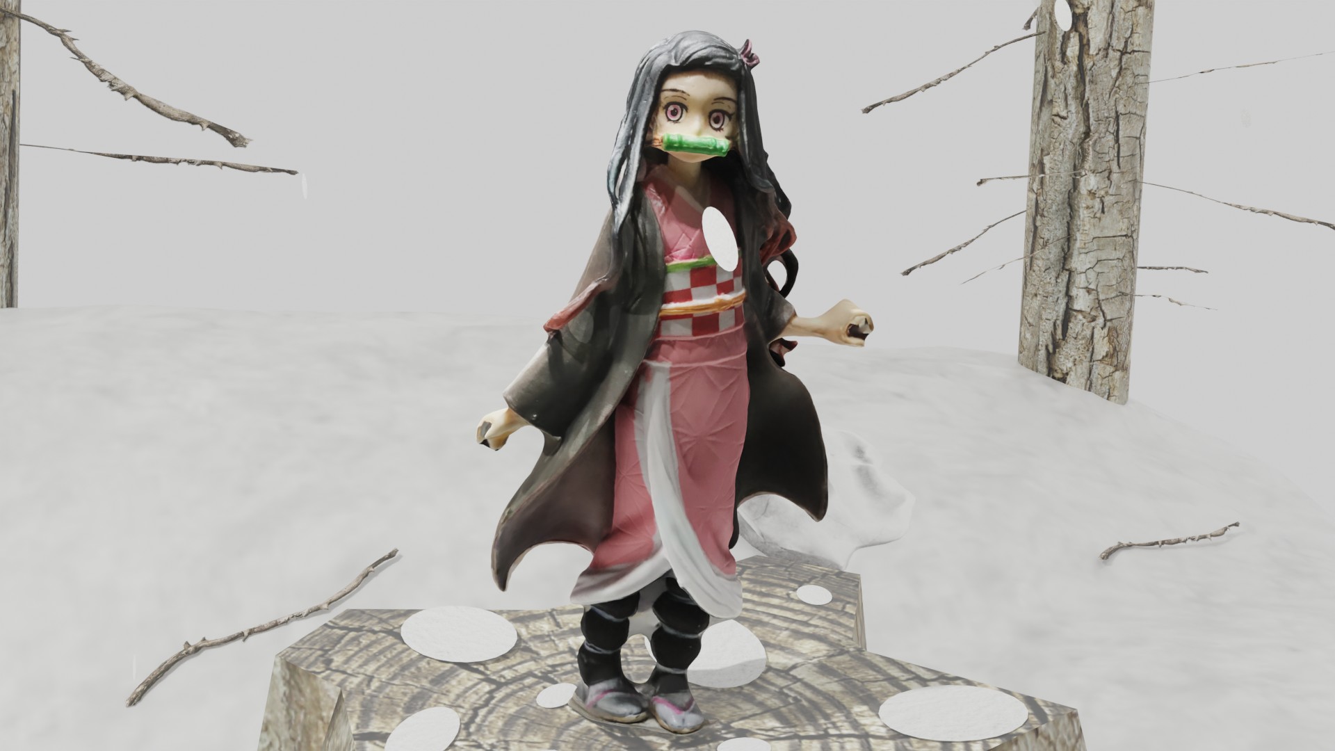 3D Scan of a figure of Nezuko Kamado from Kimetsu No Yaiba (Demon S...