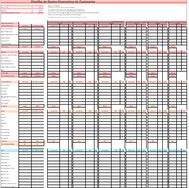 Planillas de la novia en Excel