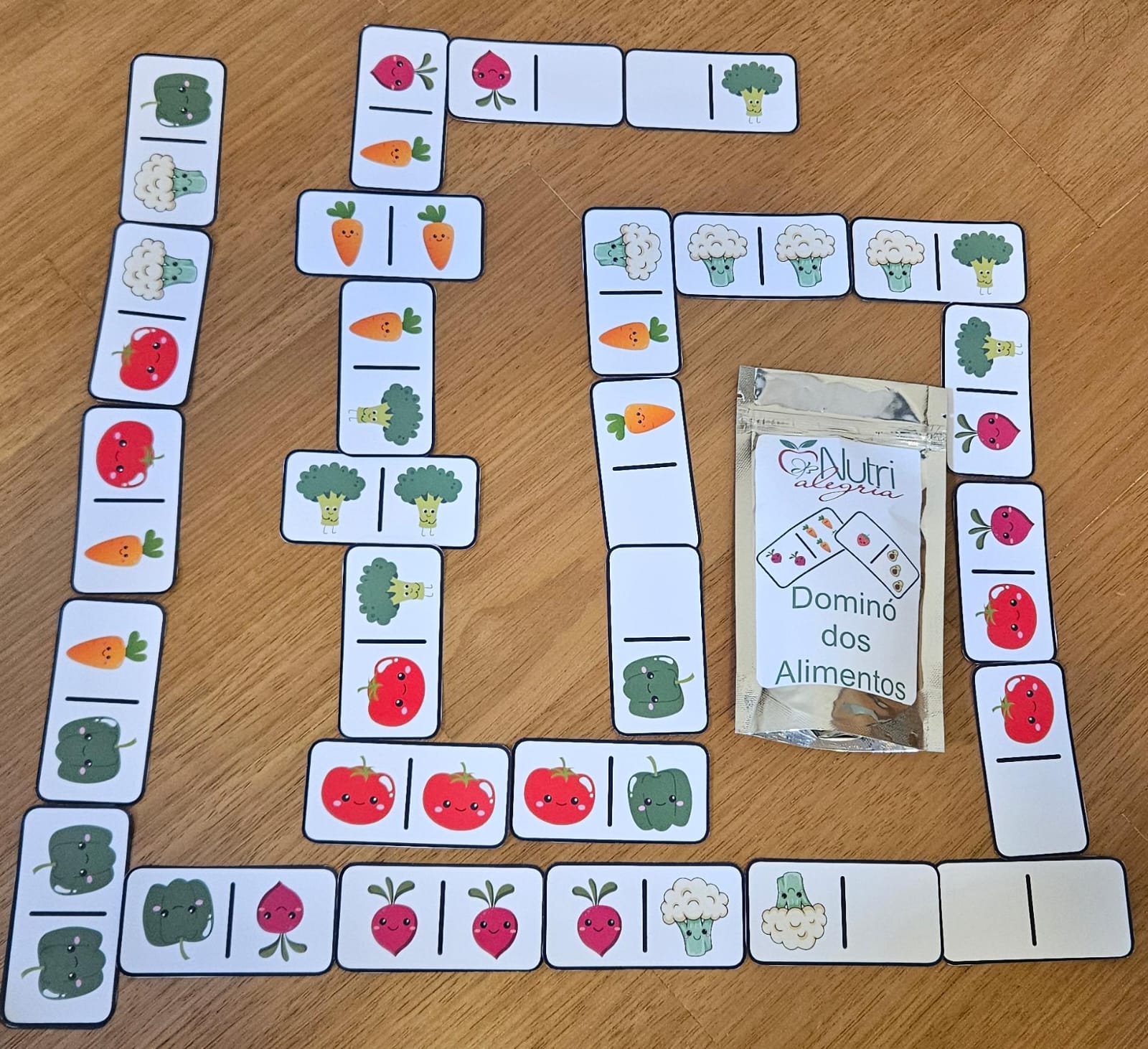 Dominó Adaptado dos Alimentos: Frutas e Vegetais - Nutri Alegria