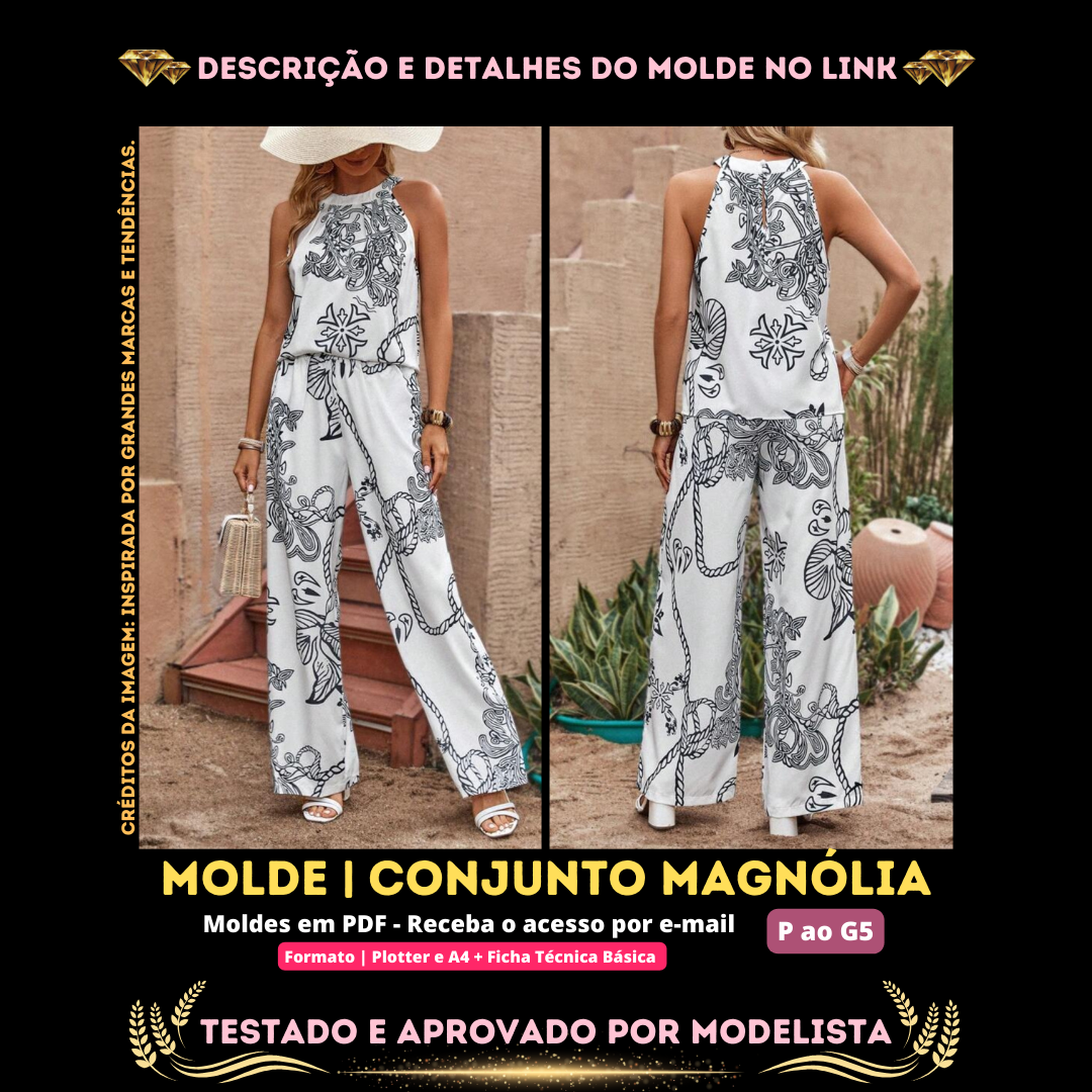 [Molde em PDF] - Conjunto Magnólia. ID 4861041 - Empreendedora Di...