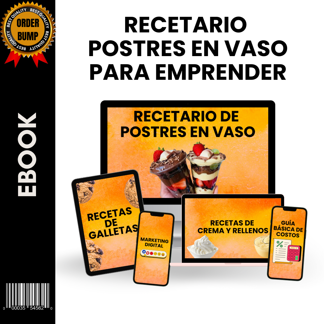 Recetario Postres en Vaso para emprender (E-book) - PRODUCTOS MAS