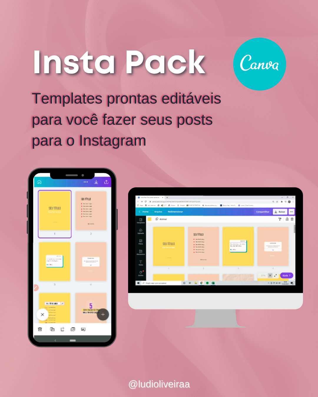 Insta pack templates para o seu feed - Ludimila Oliveira | Hotmart