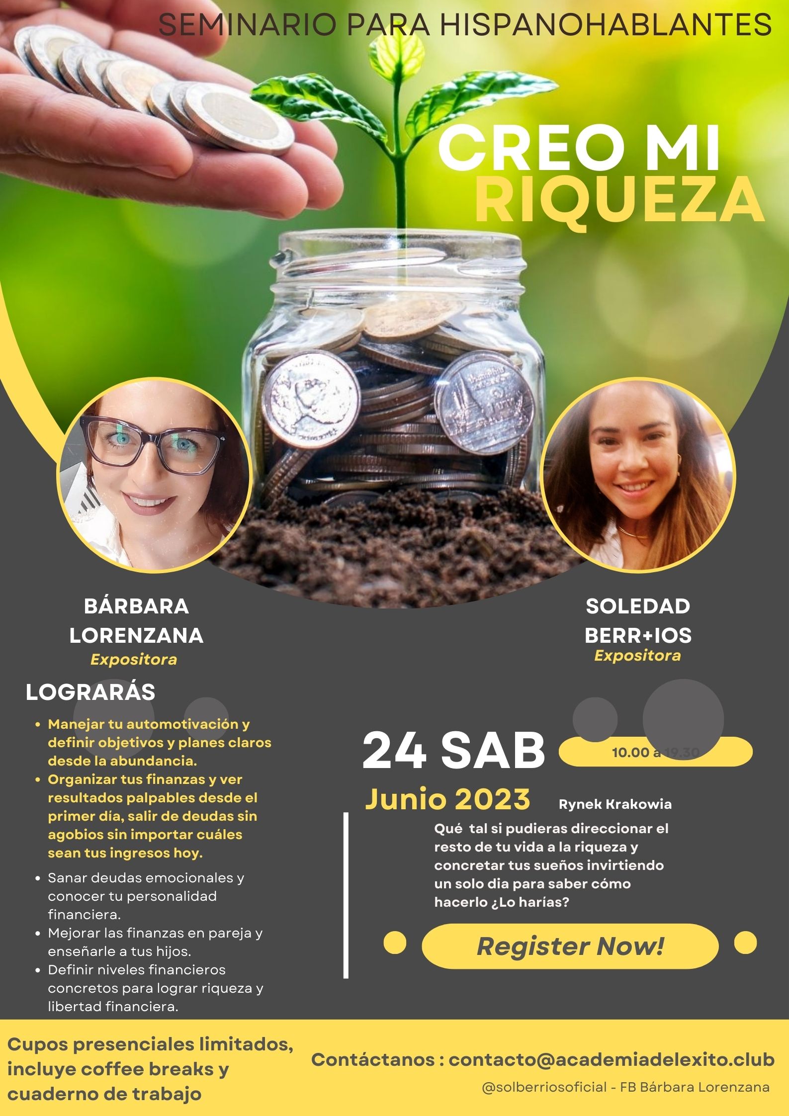 Creo mi Riqueza, Seminario para hispanohablantes - Sol Berríos | Ho...