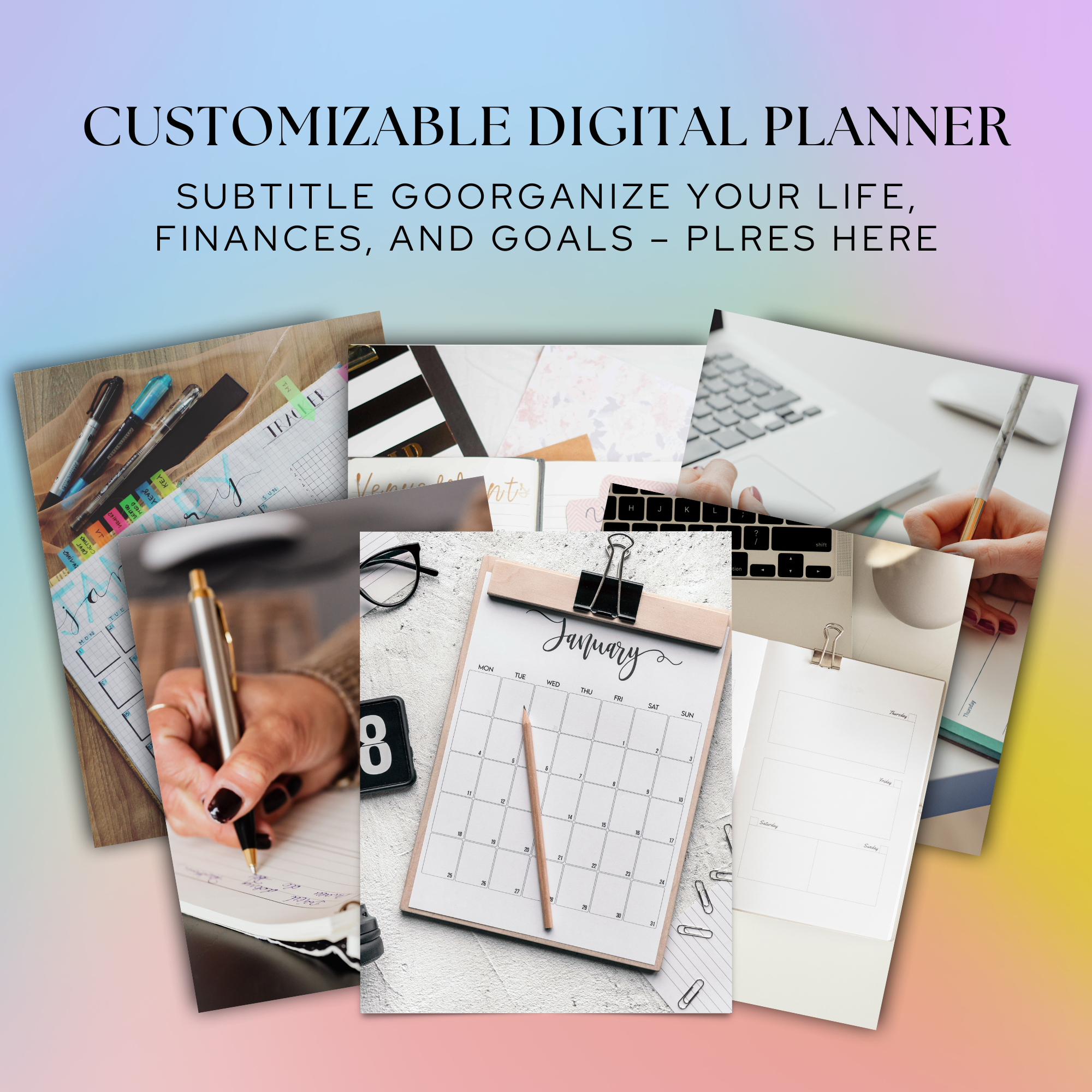 Customizable Digital Planner: Organize Your Life, Finances, and Goals – PLR