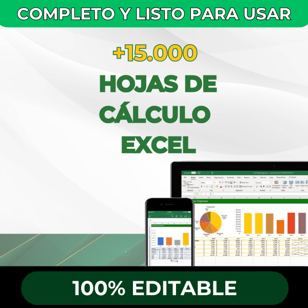 13.000 Hojas de cálculo listas y editables