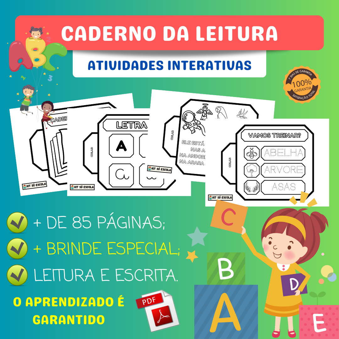 CADERNO DA LEITURA INTERATIVO - KIT SÓ ESCOLA - J.A BERTOTTO | Hotmart