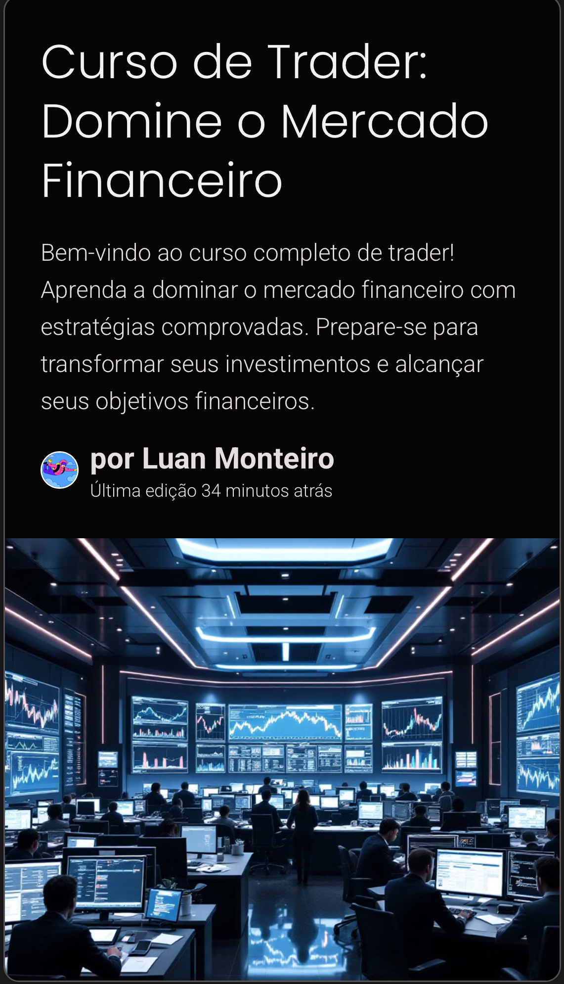 Curso trader - Luan da rosa Monteiro | Hotmart