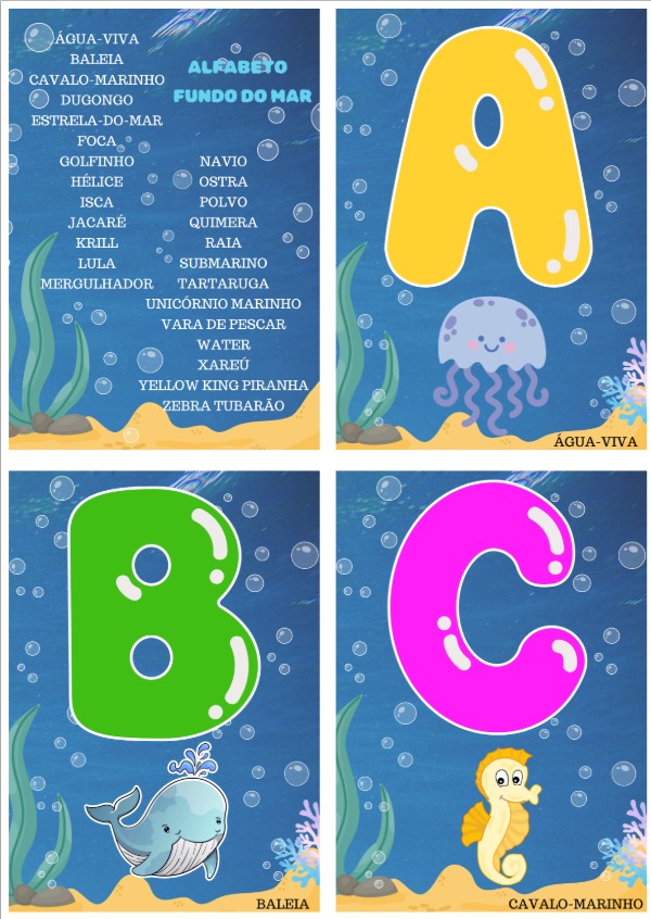 ALFABETO FUNDO DO MAR
