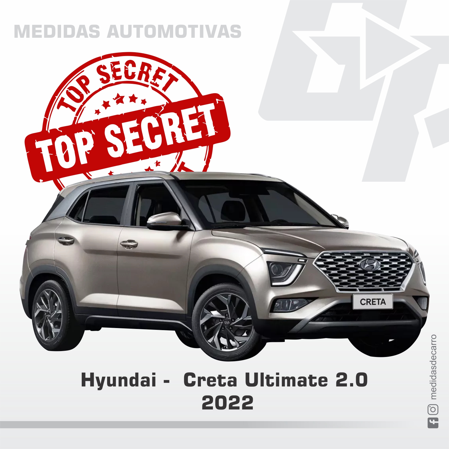 Top Secret - Medidas de Carro - Hyundai Creta Ultimate 2022 - Gerso...