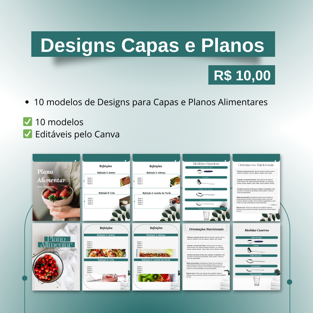 Designs para Capas e Planos Alimentares - Materiais de nutrição | H...