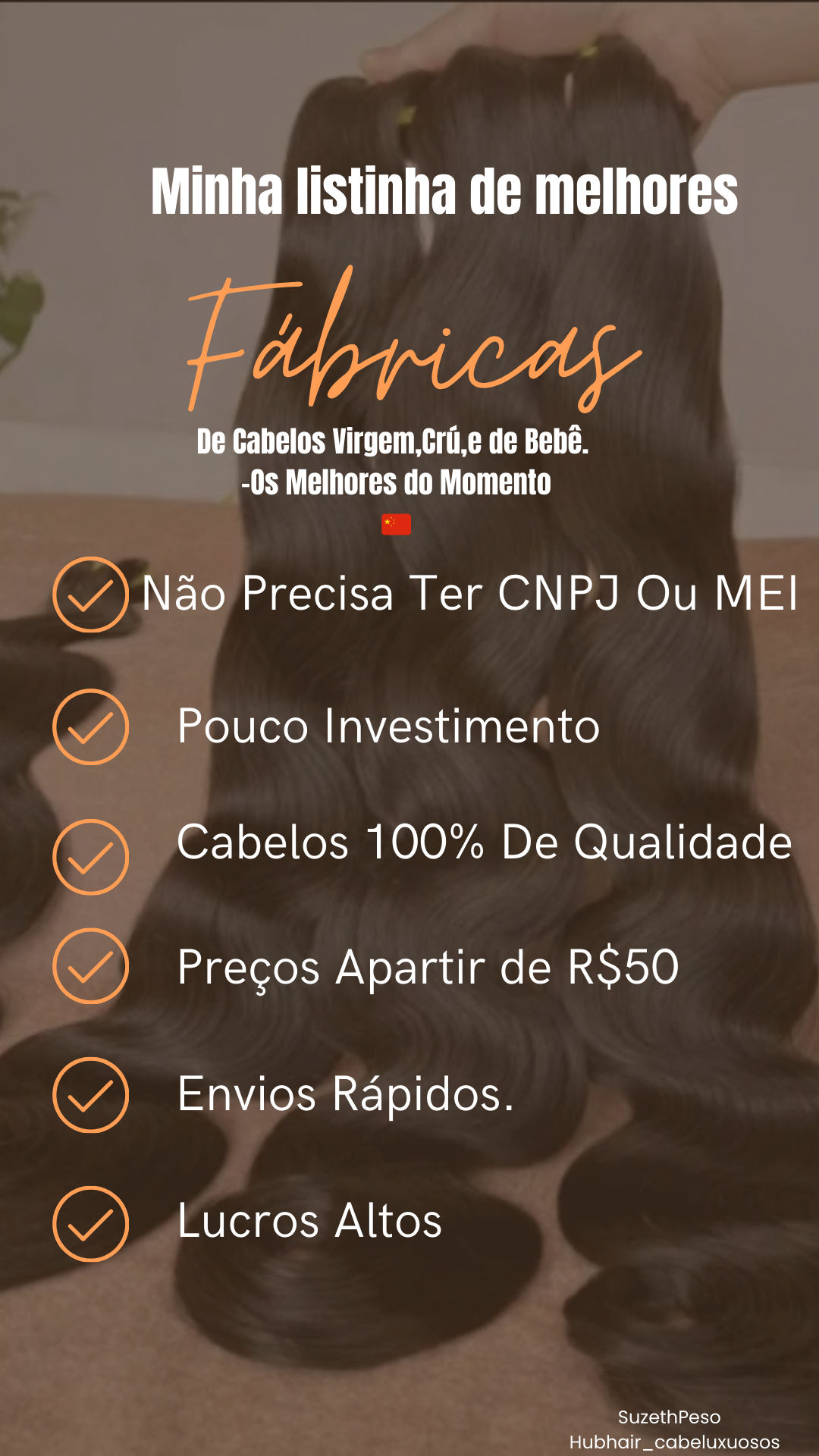 LISTA DE FÁBRICA DE CABELOS ORGINAIS