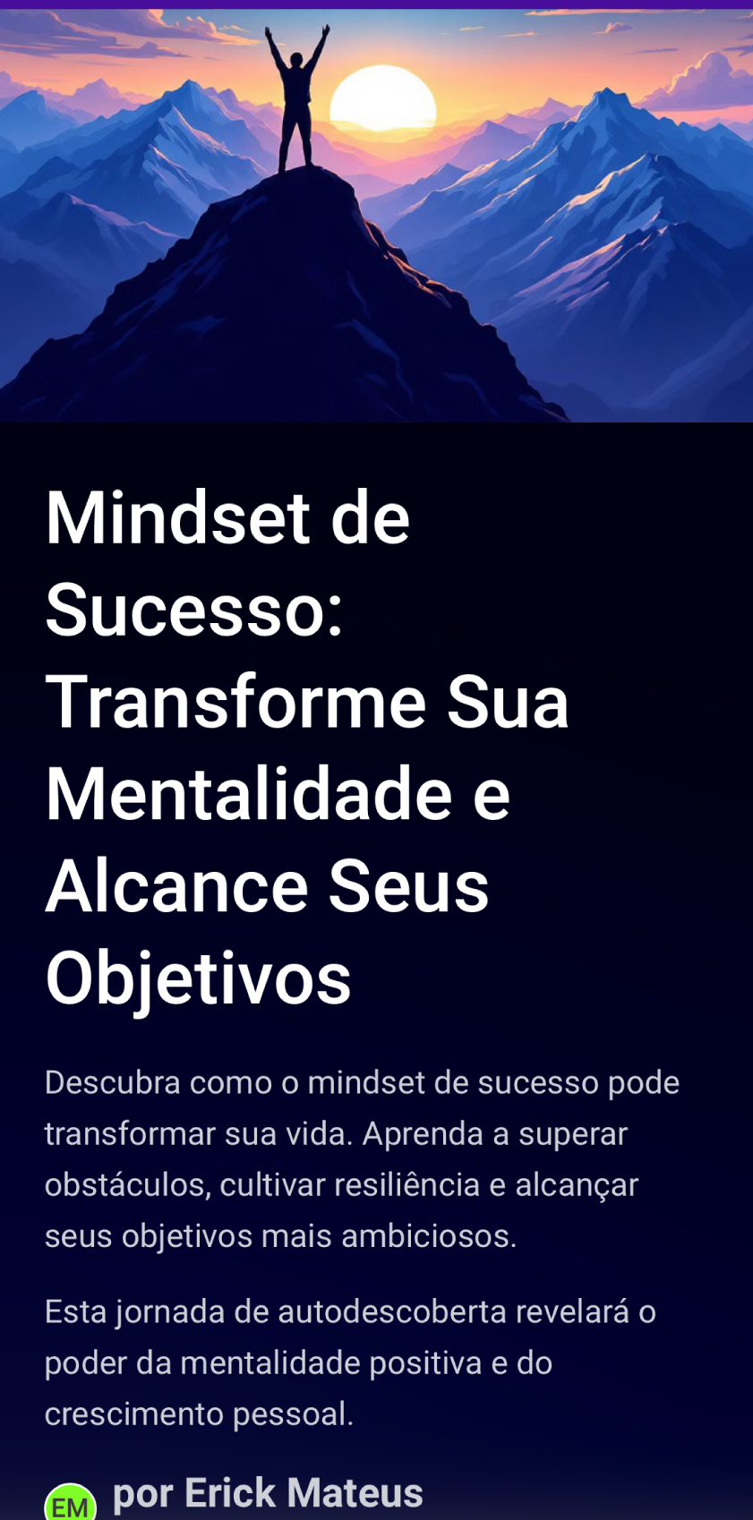 Mindset de Sucesso: Transforme Sua Mentalidade e Alcance Seus Objetivos