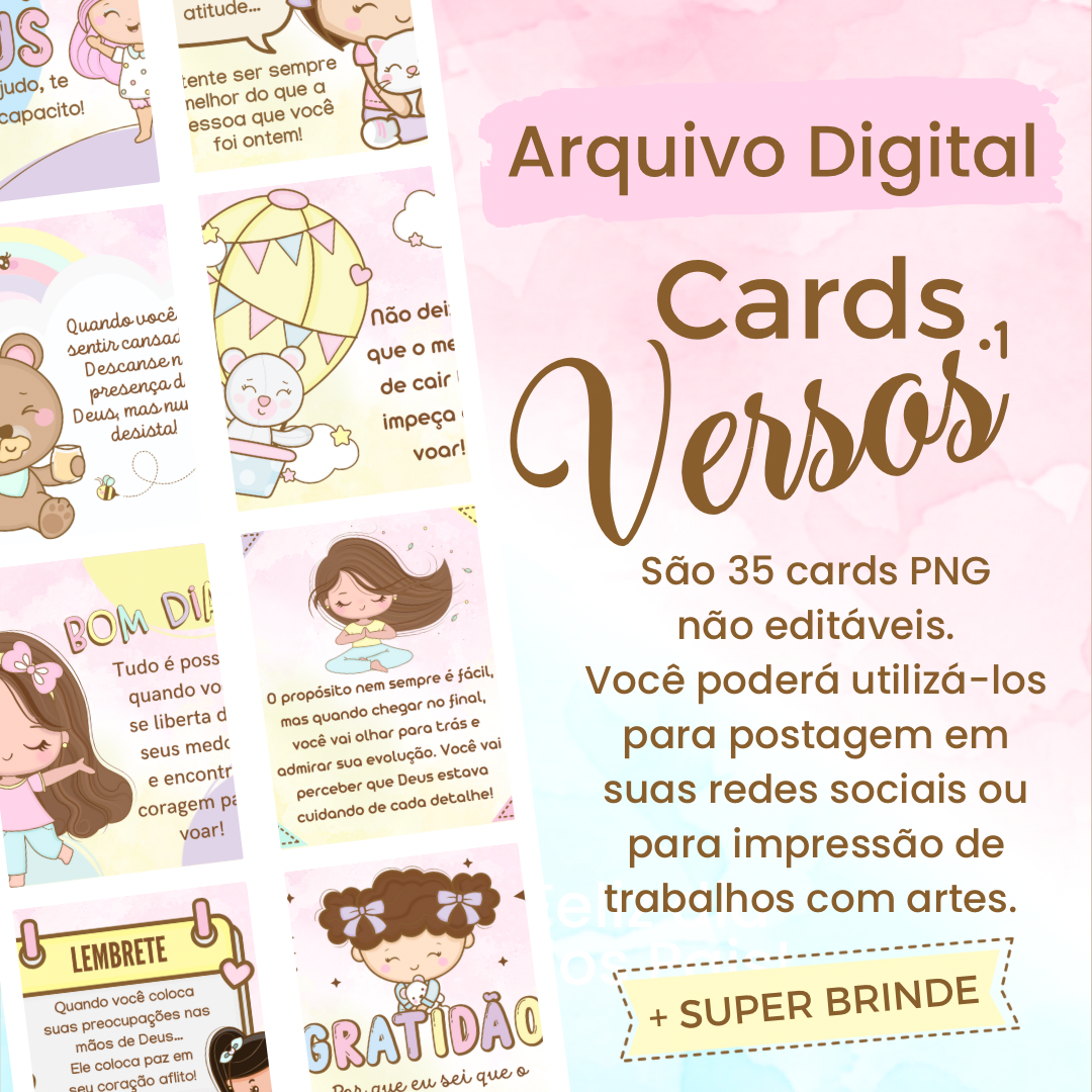 Cards Versos •1 - Kelry Maria da Silva Freitas | Hotmart