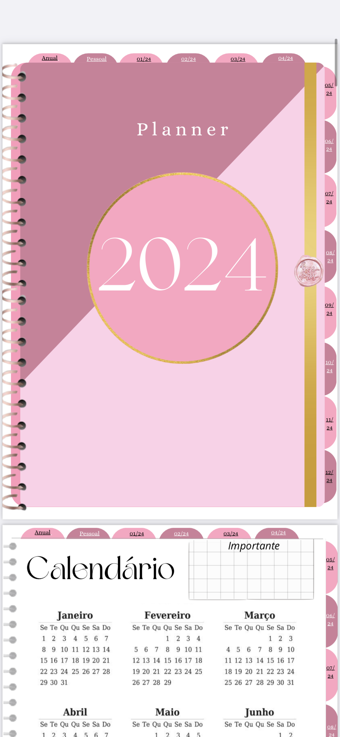 Planner 2024 - Ariana Miranda da Rosa | Hotmart
