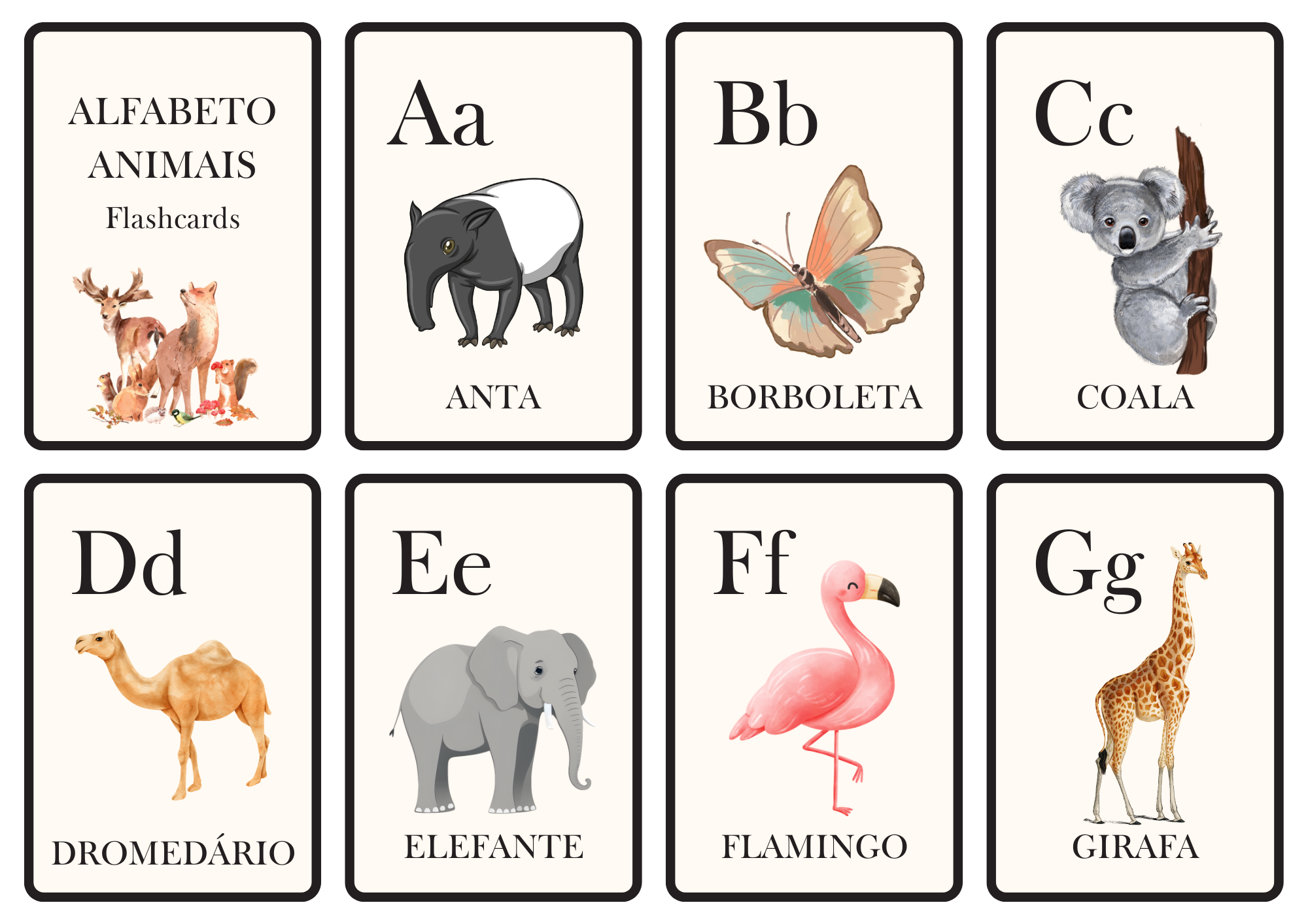 Flashcards Alfabeto Animal - Anna Rezende | Hotmart