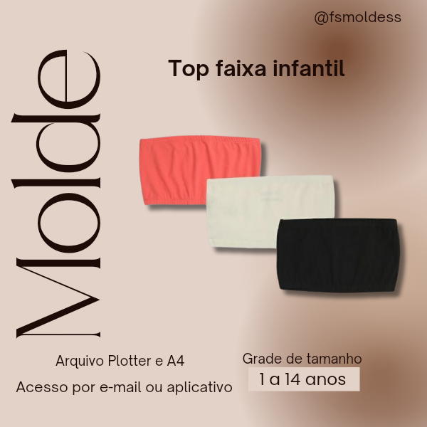 Molde top faixa infantil - Produtos digitais | Hotmart
