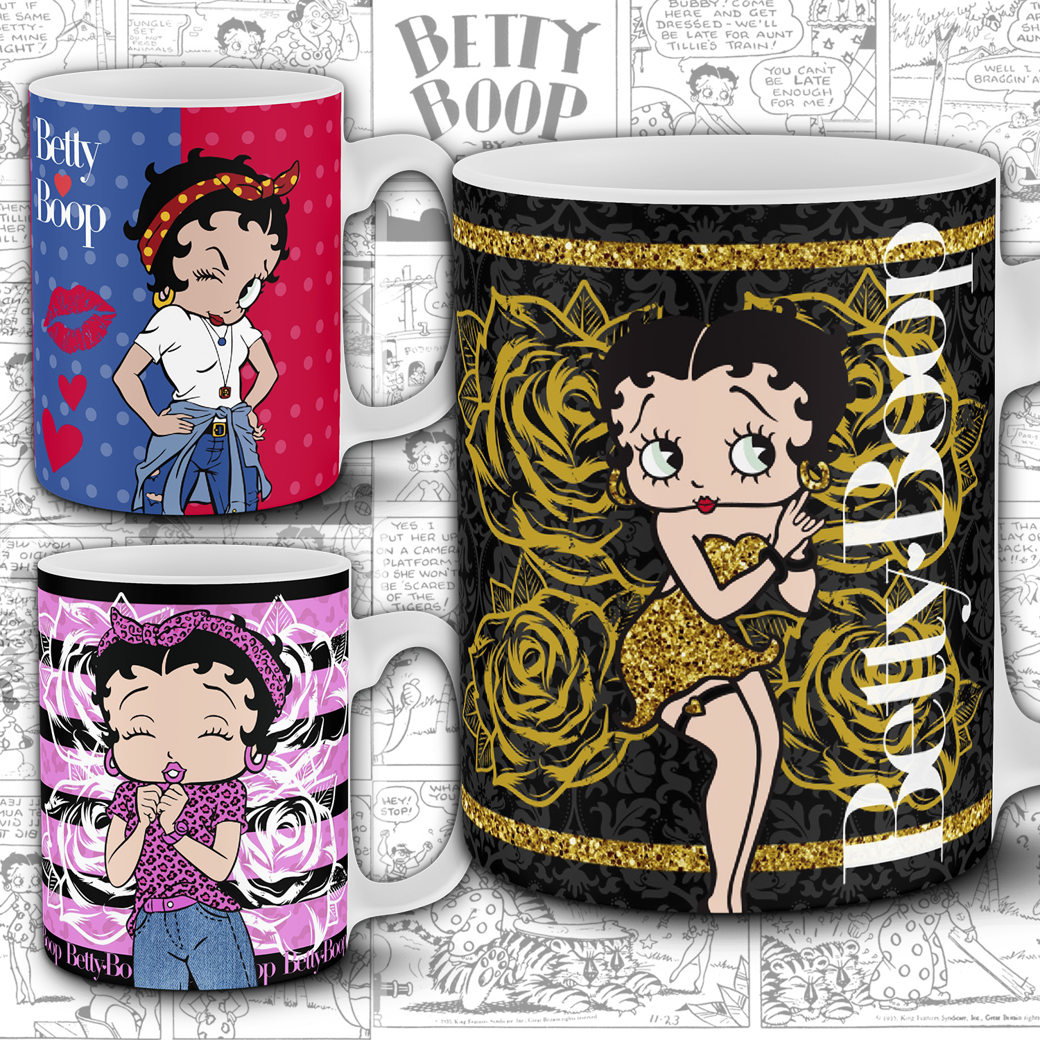 Plantillas Digitales para Sublimar Tazas Betty Boop + Previas - Sub...