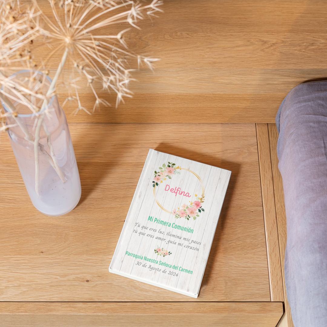 Plantilla Estampita para Comunión de Niña 100% Editable en Canva