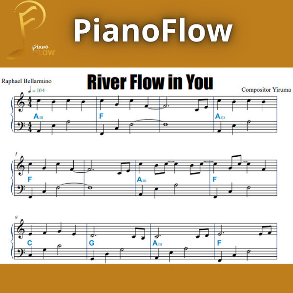 Partitura River Flow in You para Piano e Teclado - Arranjo Exclusiv...