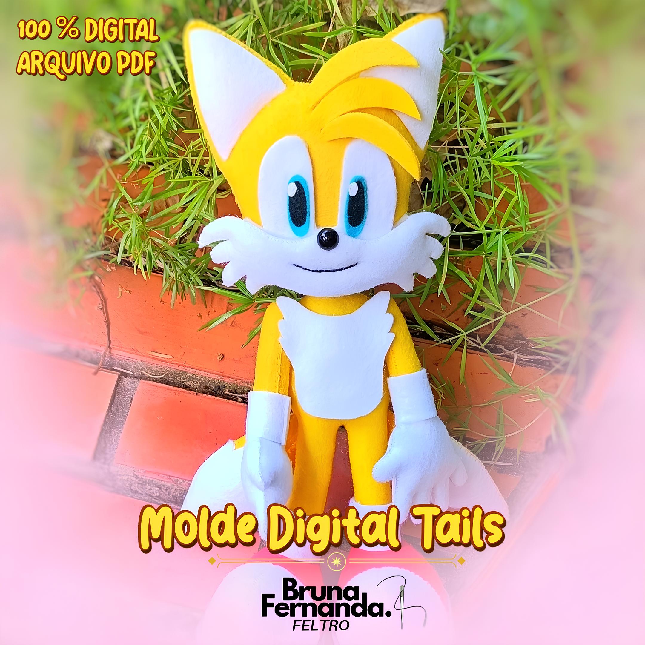Molde Digital do Tails em Feltro/Tecido (Apenas o Molde) - Bruna Fe...