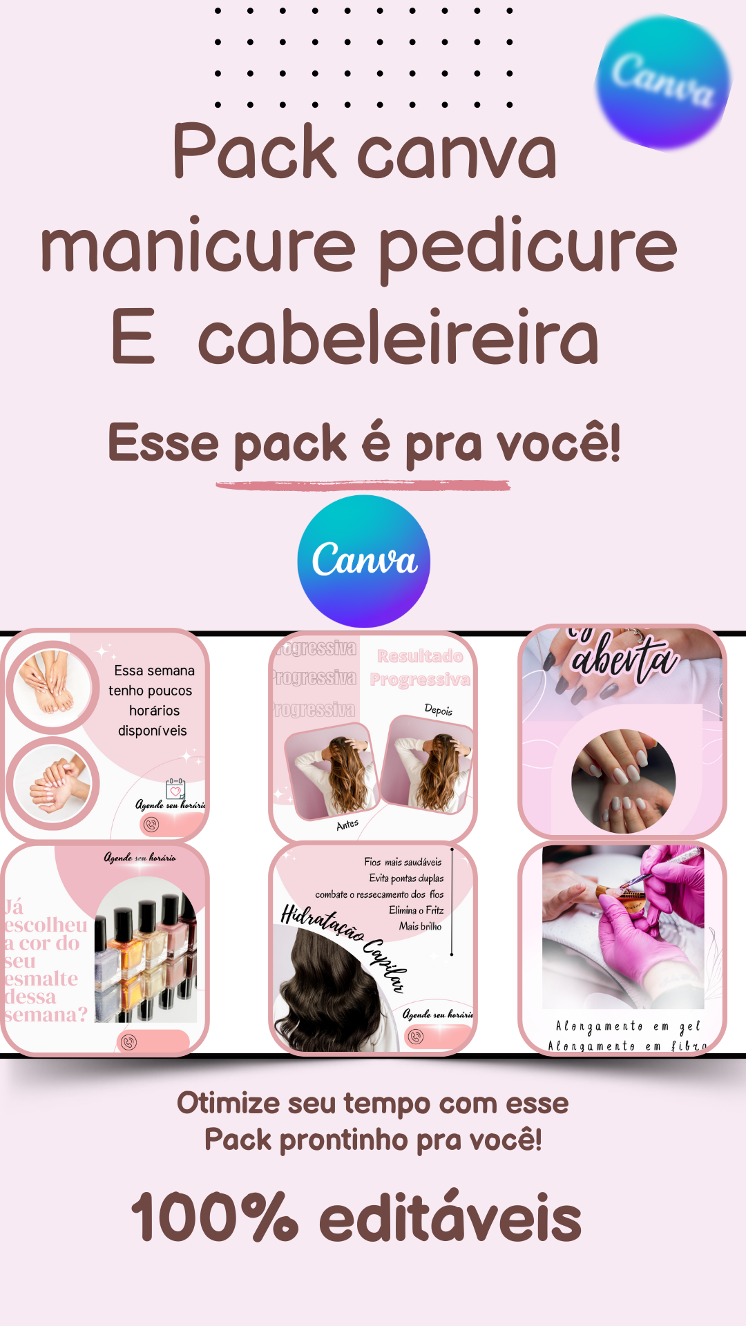Pack canva manicure e pedicure