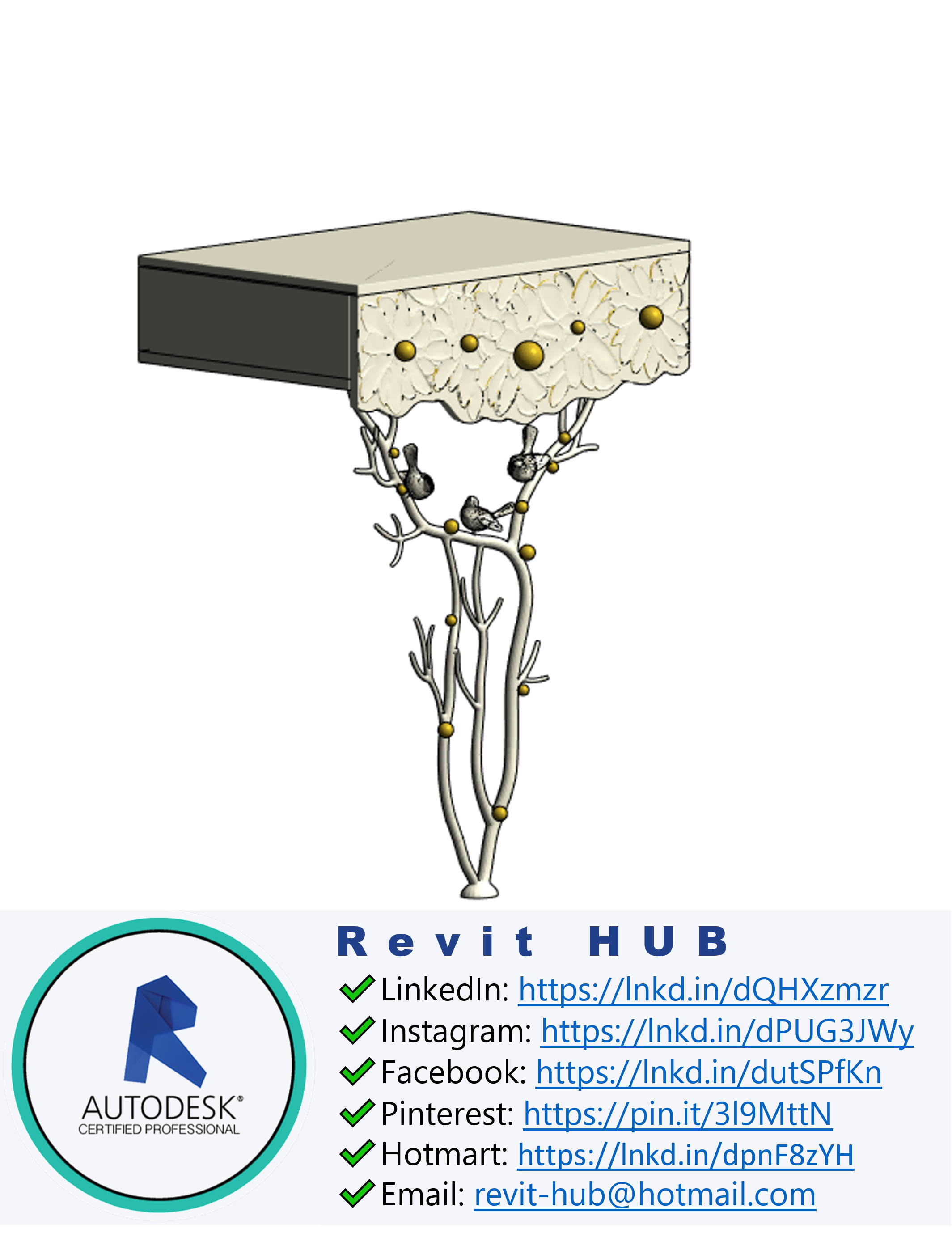 3D HQ Revit family - Classsic Console - ™️Revit_HUB | Nesma Hafez