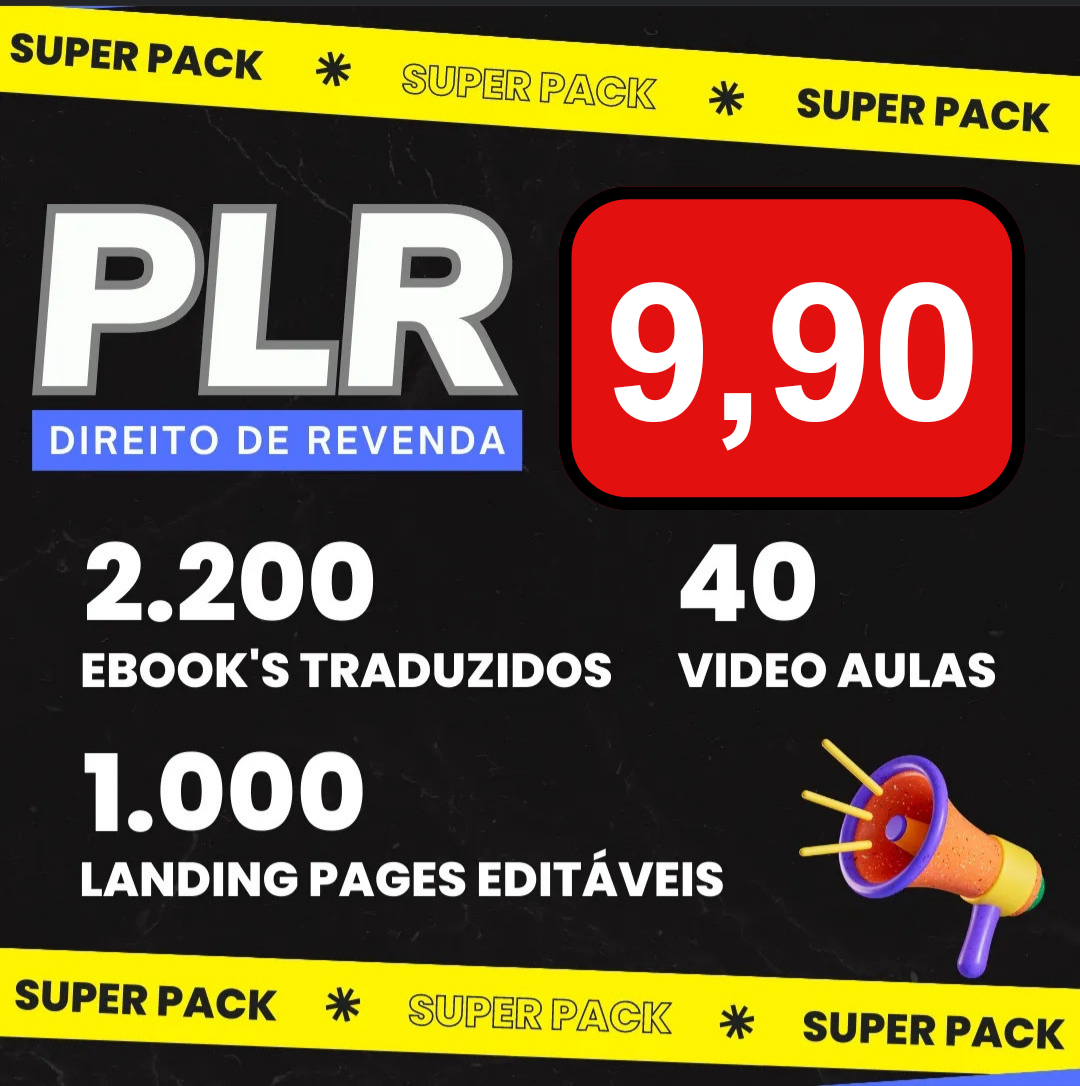 SUPER PACK PLR - 2200 EBOOKS + 40 VÍDEOS + 1000 LANDING PAGES (TODOS ...