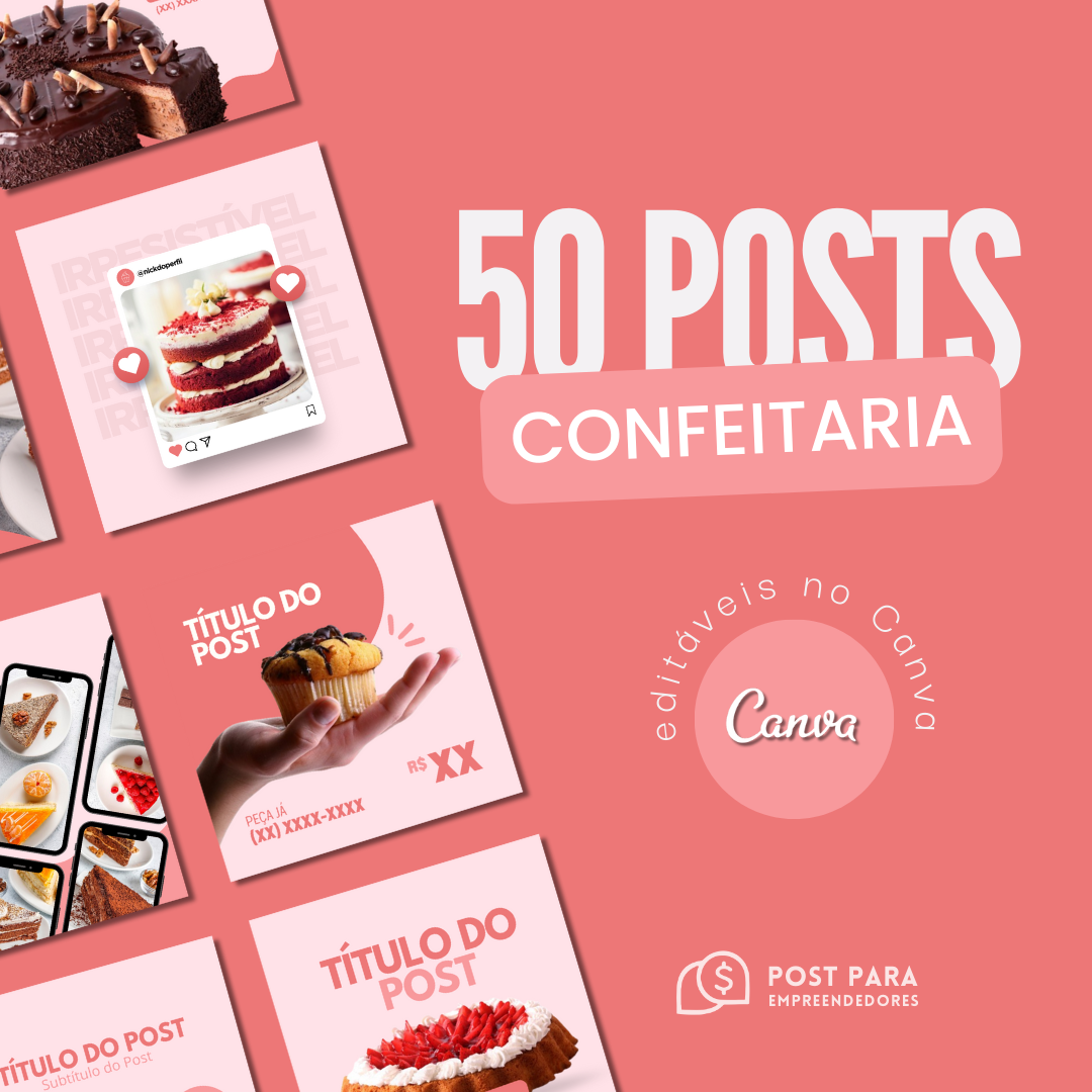 Pack de Postagens | Confeitaria | Post para Empreendedores - Post p...