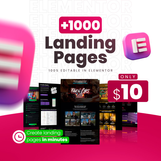 +1,000 EDITABLE LANDING PAGES AND SALES PAGES IN ELEMENTOR - Follow...