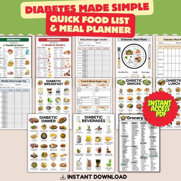 🩺 Diabetes Made Simple: Quick Food List & Easy Meal Planner ...