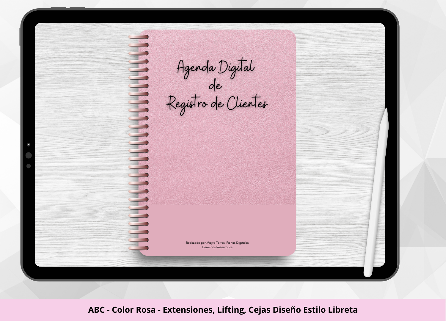 ABC Libro de Registro de Clientes Pestañas Rosa - Fichas Digitales ...