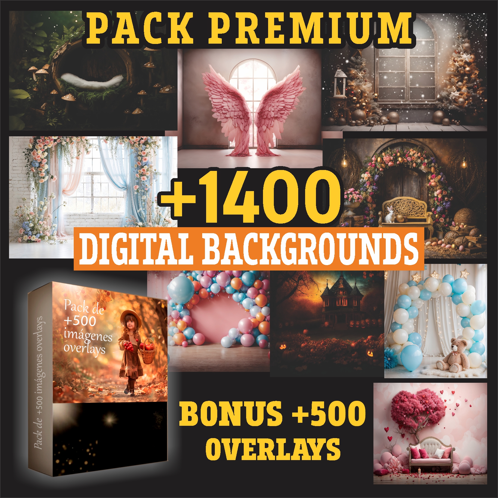 FONDO DIGITAL BACKGROUNDS OVERLAYS FOTOGRAFOS - VECTORTECA | Hotmart