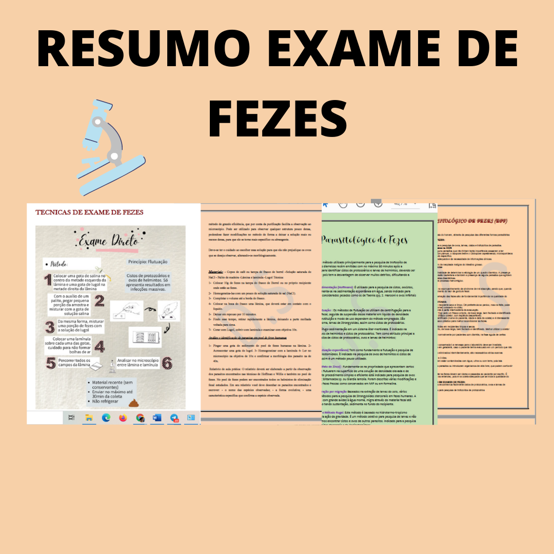 RESUMO EXAME PARASITOLOGICO DE FEZES