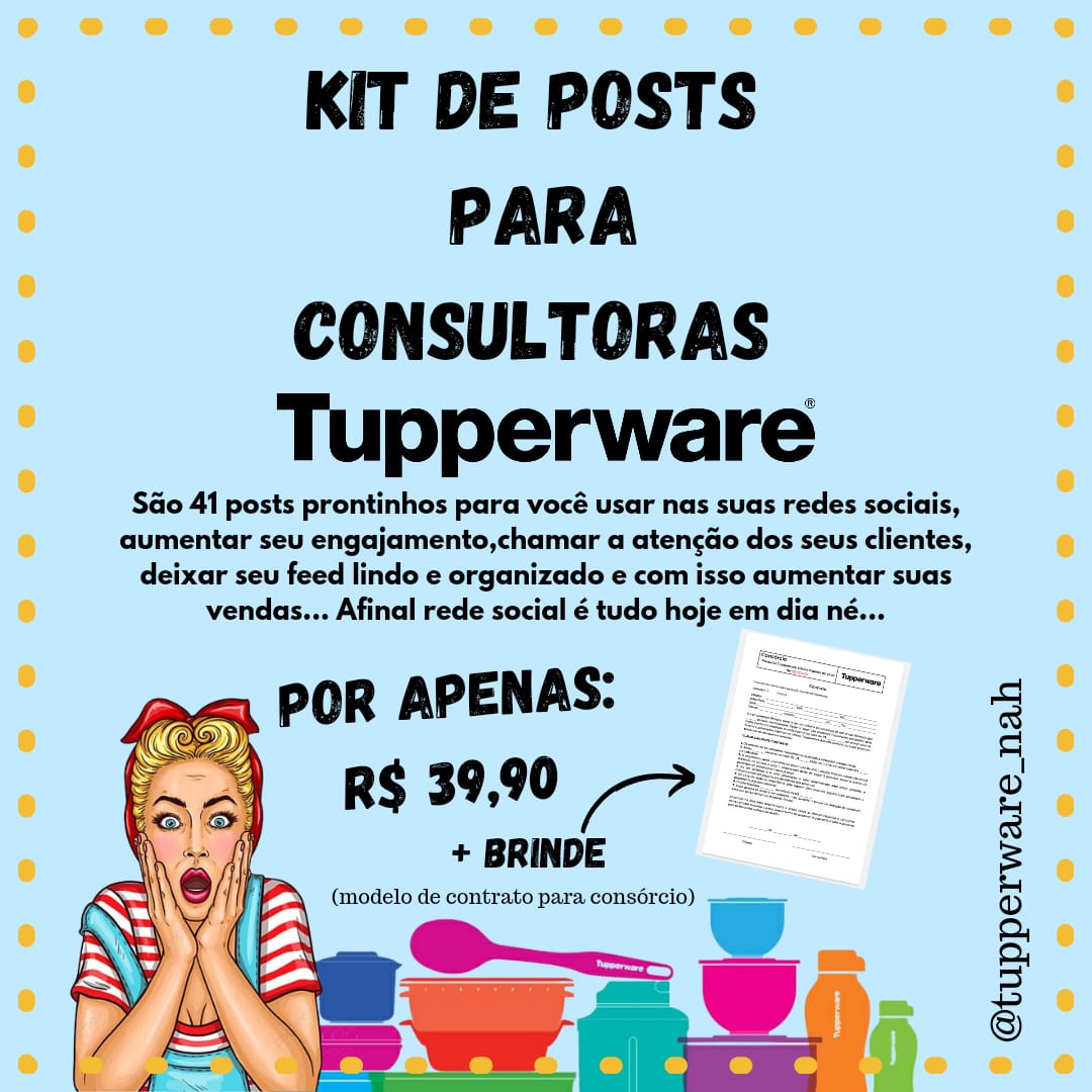 Pack de posts Canva para Consultoras Tupperware