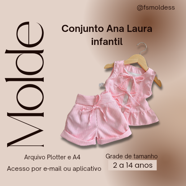 Molde conjunto Ana Laura infantil - Produtos digitais | Hotmart